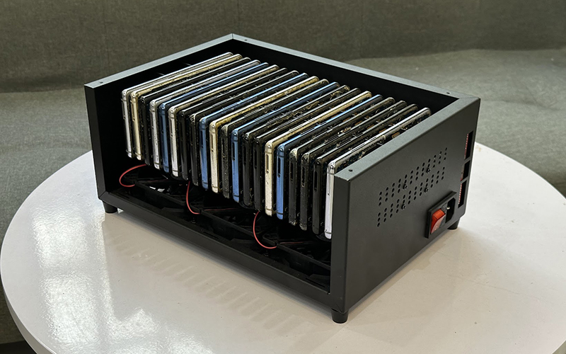 Dàn Box Phone Farm Note 8 chuyên chạy tool, đào coin, cày game